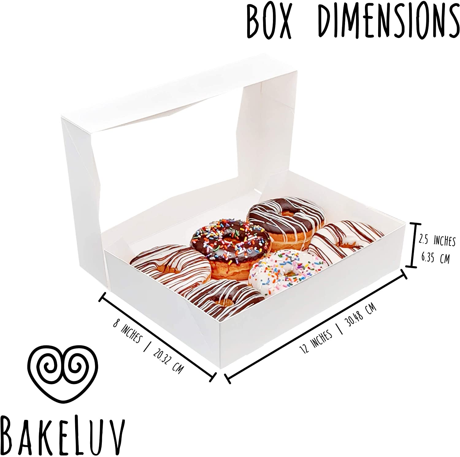 Buy BAKELUV - (12-Pack) White Bakery Boxes with Window - Pastry Boxes ... Buy BAKELUV - (12-Pack) White Bakery Boxes with Window - Pastry Boxes ...