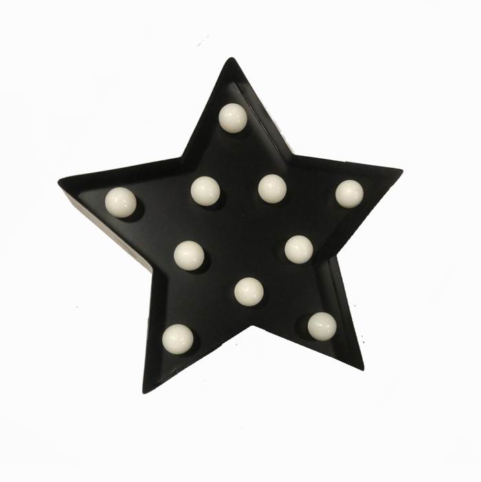 Battery Operated Tin Black Marquee LED Light Star – H&J Liquidators and ...