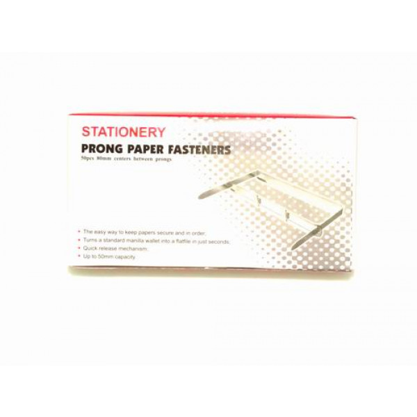 Buy Pack of 50 - Prong Paper Fasteners, 2 Inch Capacity, 3.15 Inch Base ...