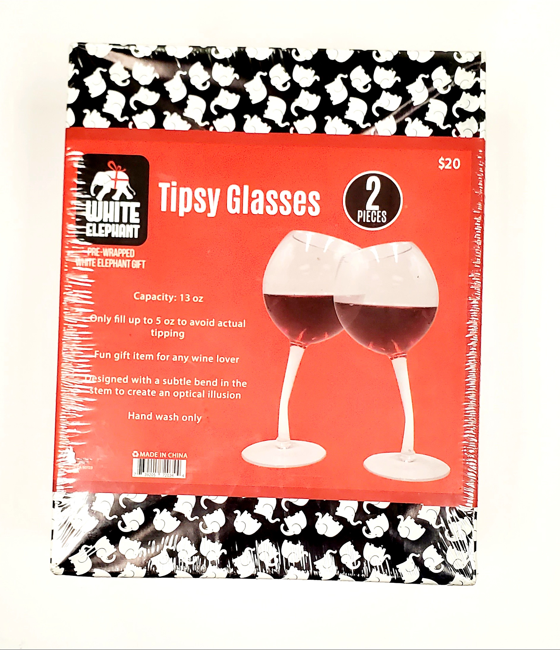 Buy Novelty Tipsy Wine Glasses Set Of 2 Cheap Handj Liquidators And Closeouts Inc