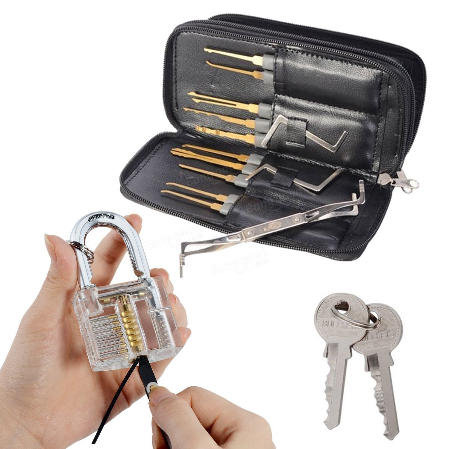 Buy GOSO 24-PIECE SINGLE HOOK LOCK PICK SET WITH A TRANSPARENT PRACTICE ...