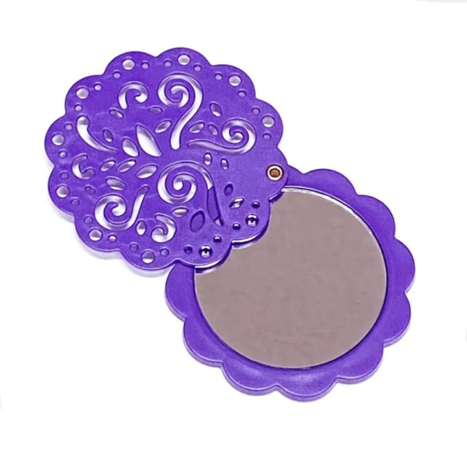 Modesa Floral Compact Mirror – 2 3/4″ Diameter – Assorted Colors – Item ...