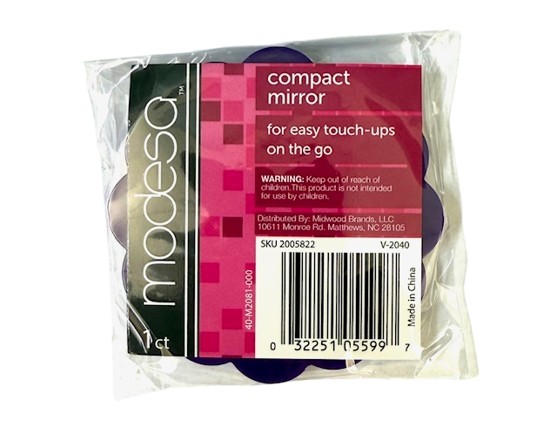 Modesa Floral Compact Mirror – 2 3/4″ Diameter – Assorted Colors – Item ...