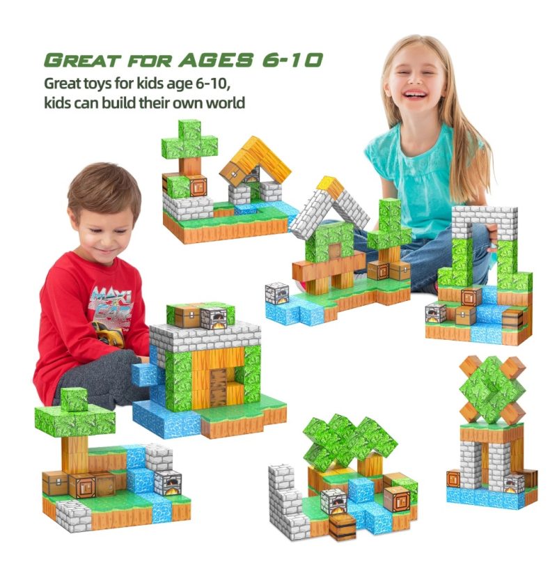 Magnetic Building Blocks (75 Piece) STEM Fidget Building Cube Sensory ...