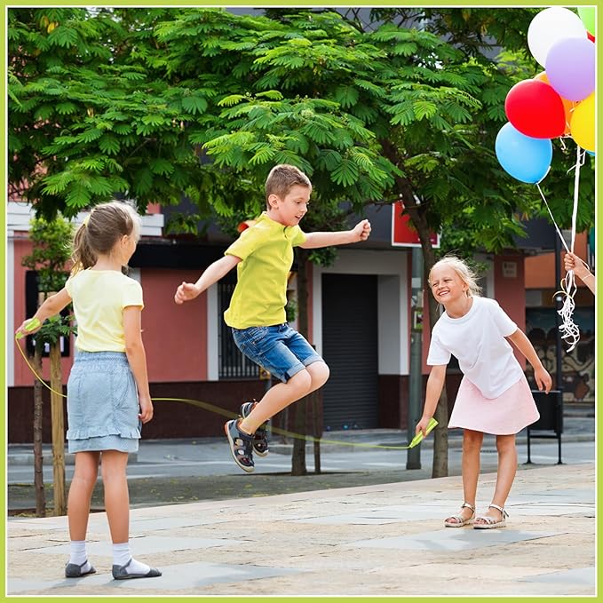 Colorful Plastic Jump Ropes for Kids – 7.5 ft – Adjustable – Yellow ...