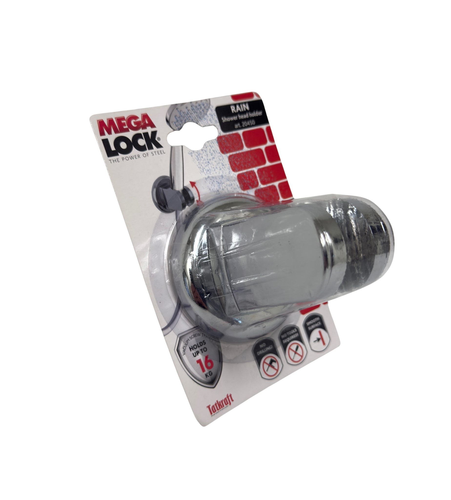 Tatkraft Rain Adjustable Shower Head Holder – Wall Mount Megalock Suction Cup – Holds 35 lbs ...