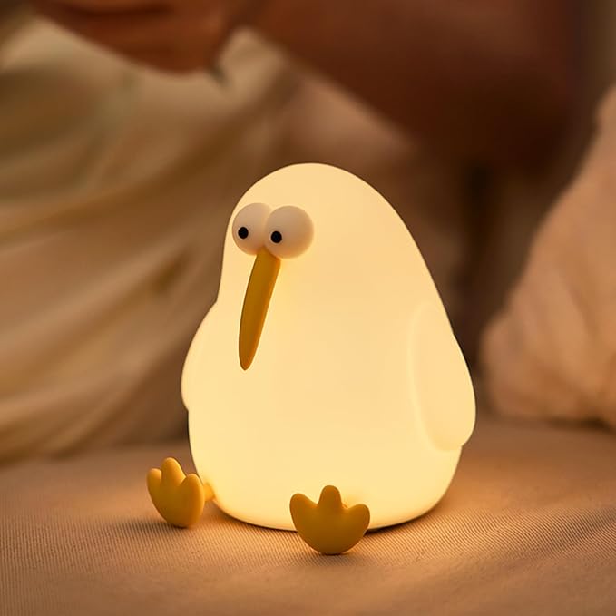 Squishy Kiwi Bird Bedside Lamp – Rechargeable – Dimmable – Silicone ...