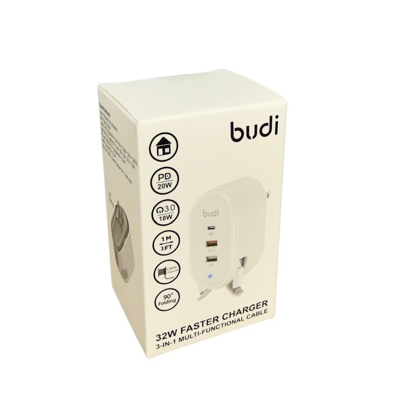 BUDI 32W Home Charger with USB, USB-C & Micro – Item #8357 – H&J ...