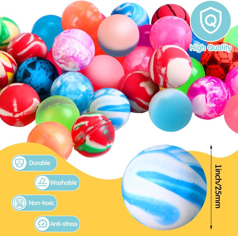 Bouncy Balls – 1 Inch Rubber High Bouncing Balls for Kids – Great for ...