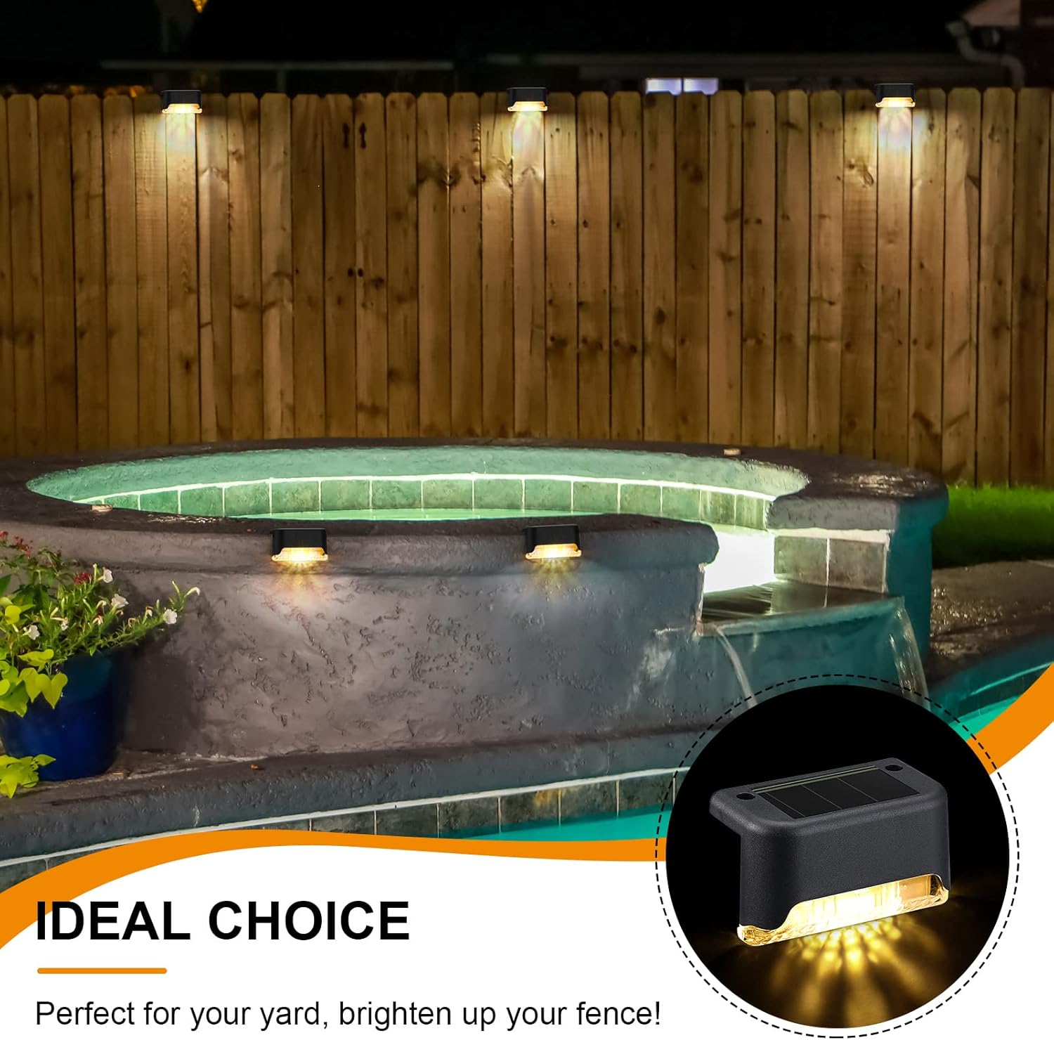 Solar Deck Lights – Waterproof LED Solar Step Fence Lights for Stairs ...