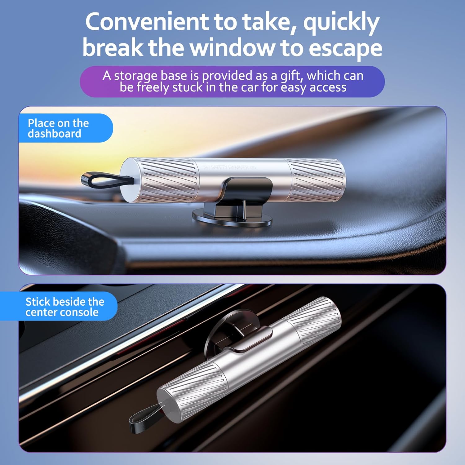 Car Window Breaker and Seatbelt Cutter – Auto Rescue Tool – Safe Hammer ...