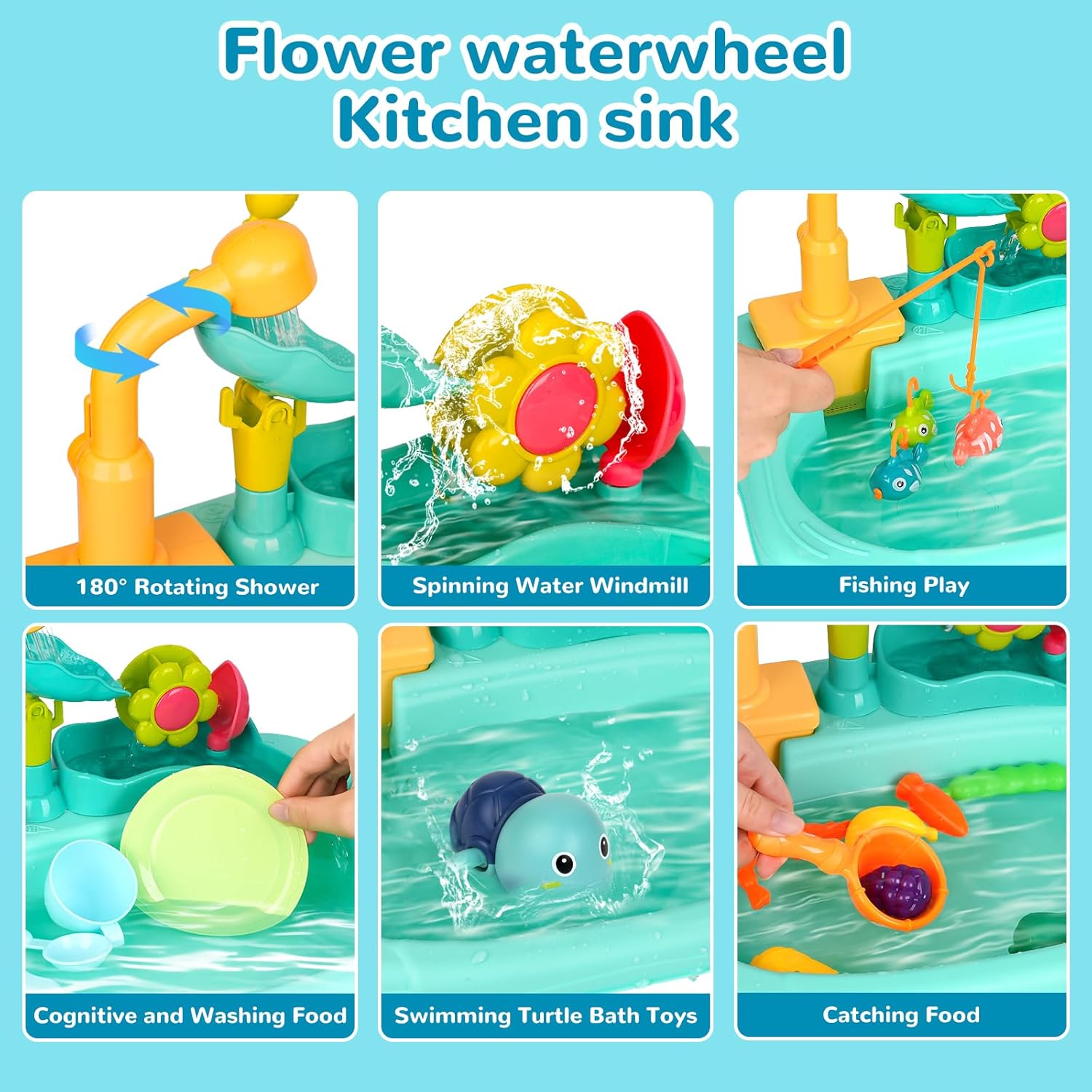 Kids Play Sink with Running Water – Mini Water Table – Faucet and Play ...